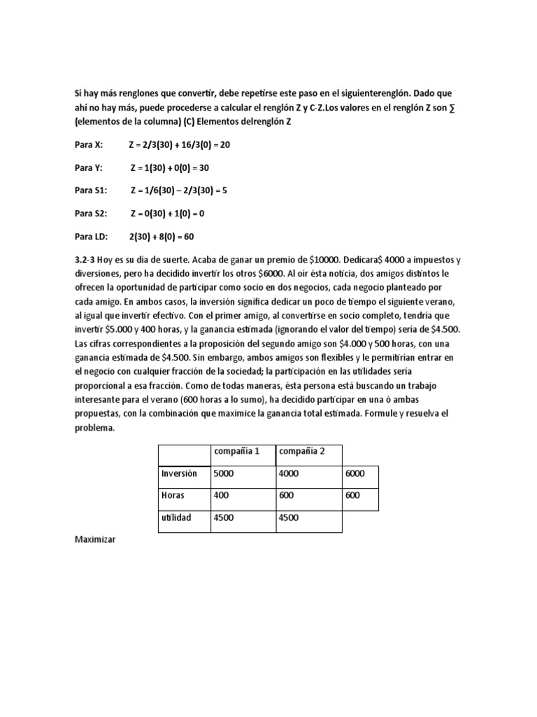 Ejercicio Simplex | PDF | Enseñanza de matemática | Business