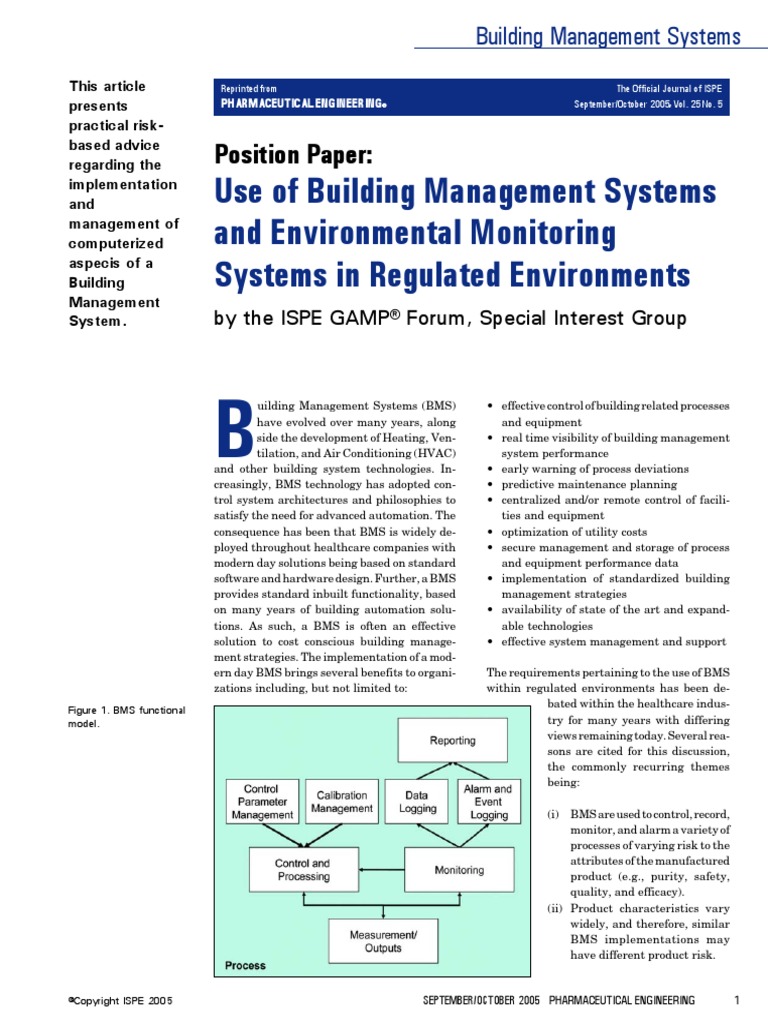 Use of Building Management Systems and Environmental Monitoring Systems ...