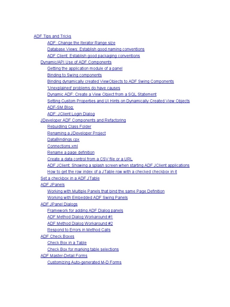 ADF Tips and Tricks | PDF | Hierarchy | Method (Computer Programming)