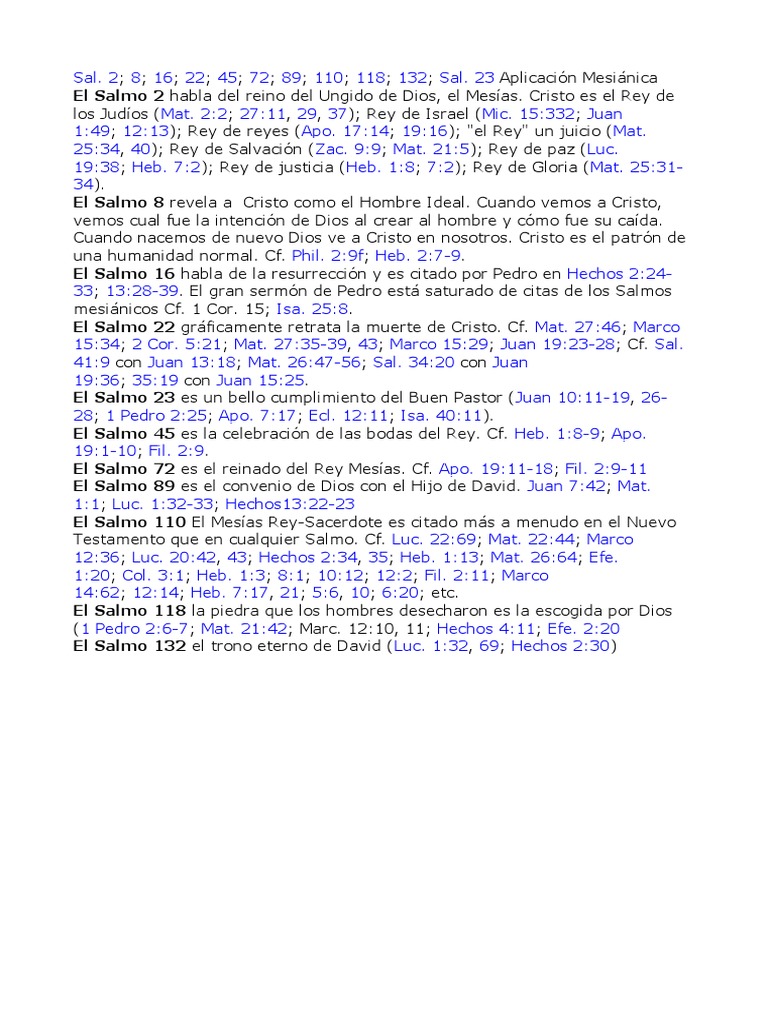Cristo en Los Salmos Mesianicos | PDF