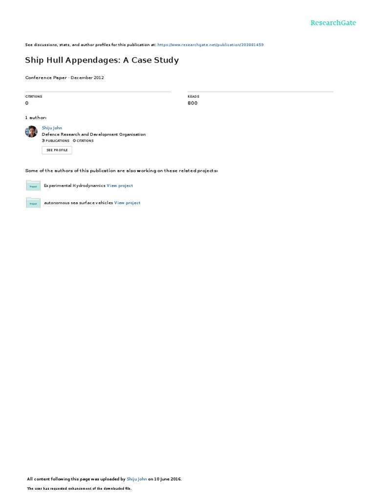 A Case Study on the Hydrodynamic Evaluation of Ship Hull Appendages ...