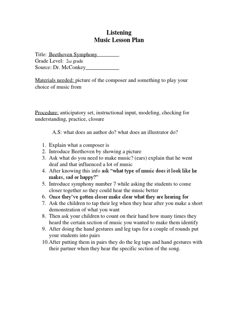 Lesson Plan - Beethoven Updated | PDF | Composers | Lesson Plan