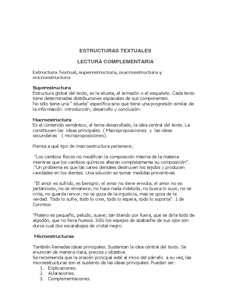 Lectura Complementaria Unidad Ii Estructuras Textuales | PDF | Comunicación humana | Semiótica