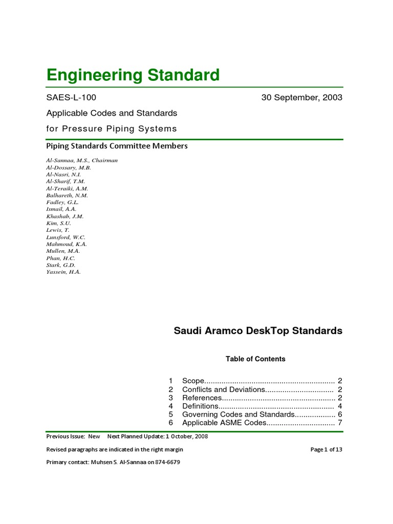 Saes L 100 | PDF | Pipeline Transport | Pipe (Fluid Conveyance)