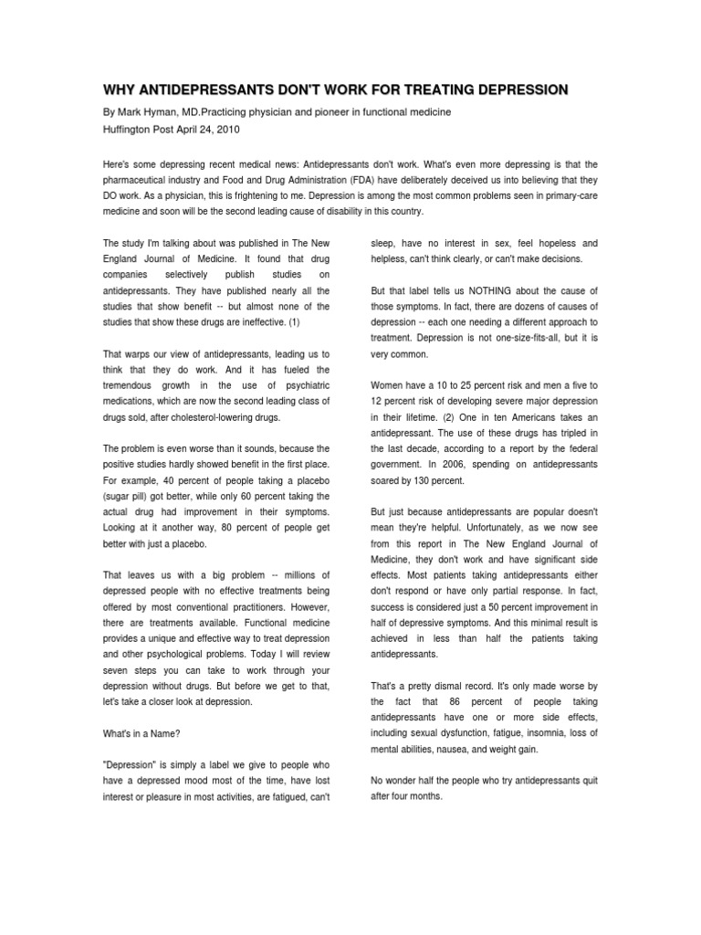 Why Antidepressants Dont Work | PDF
