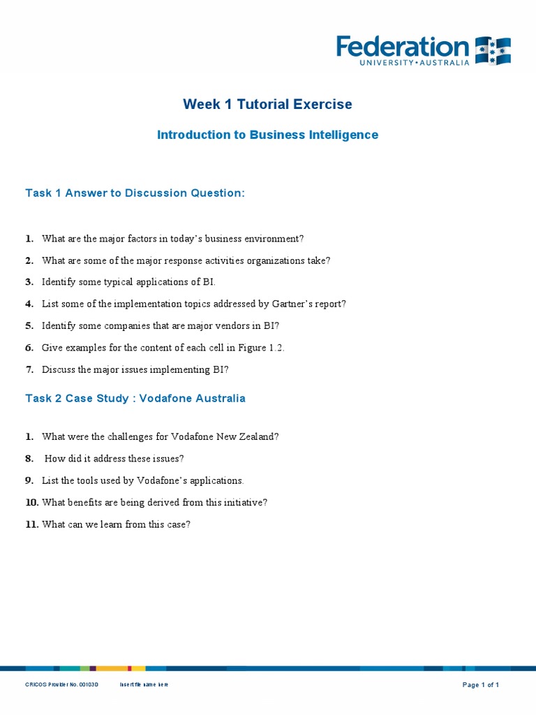Week 1 Tutorial Exercise | PDF | Computers