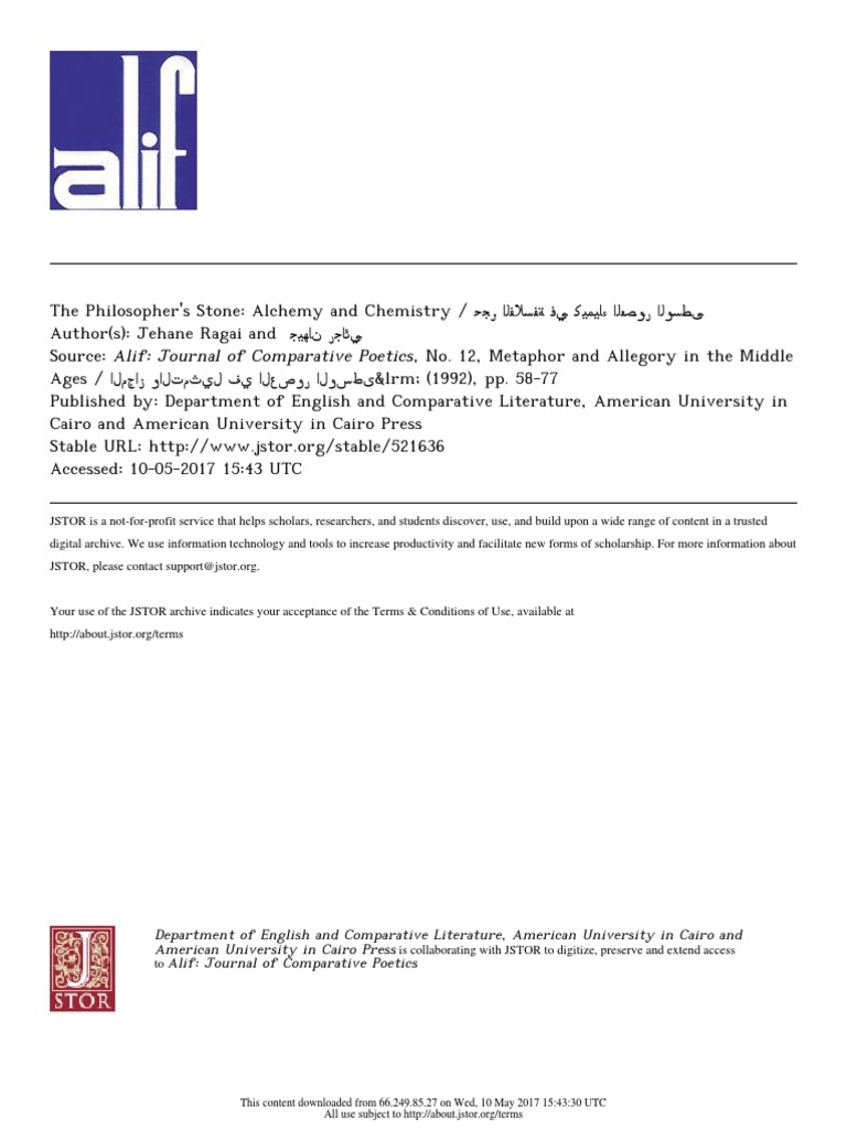 The Philosopher S Stone Alchemy and Chemistry | PDF | Alchemy | Gold