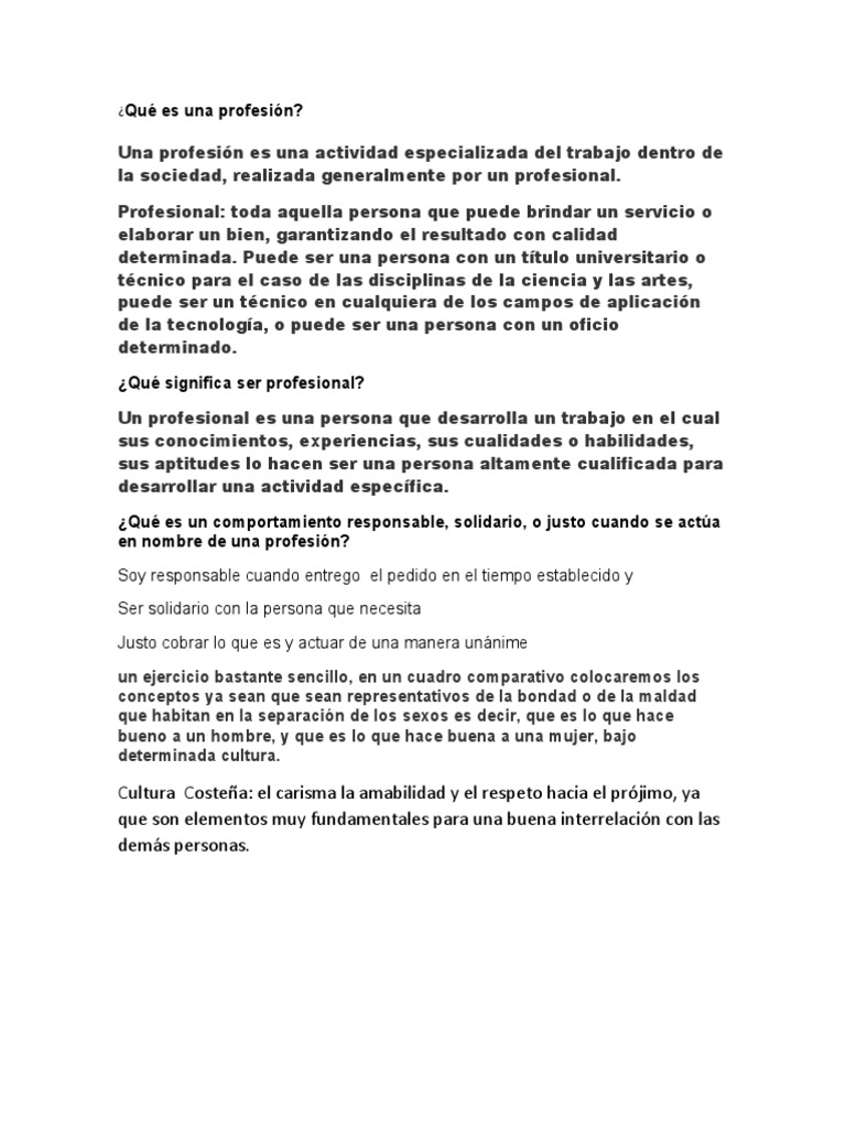 Qué Es Una Profesión | PDF