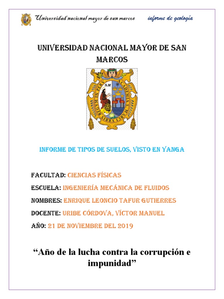 Informe de Yangas | PDF | Geología | Materiales