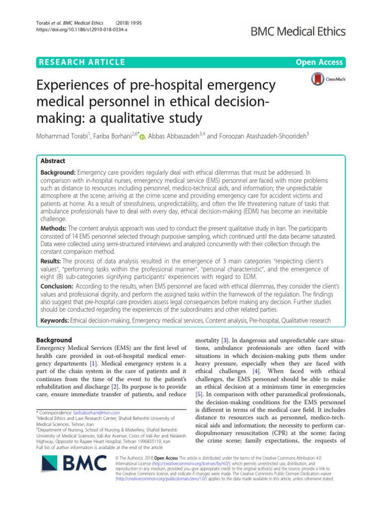 Experiences of Pre-Hospital | PDF | Emergency Medical Services | Privacy