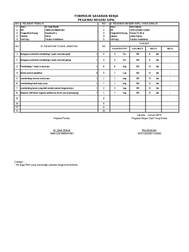 FORM SKP (JFT) Dosen Lektor Kepala | PDF