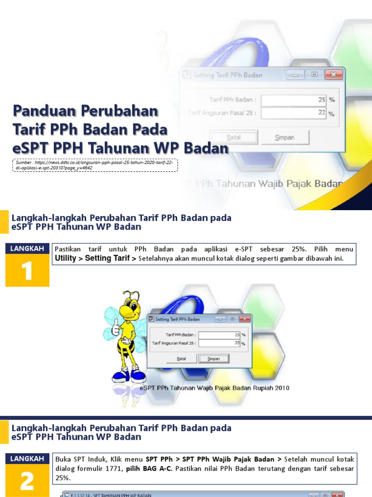 Panduan Perubahan Tarif PPH Badan Pada ESPT Tahunan PPH Badan | PDF