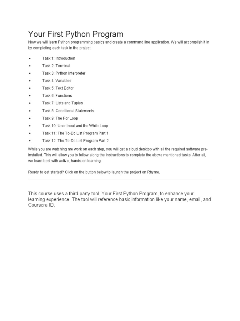 Your First Course On Phyton | PDF