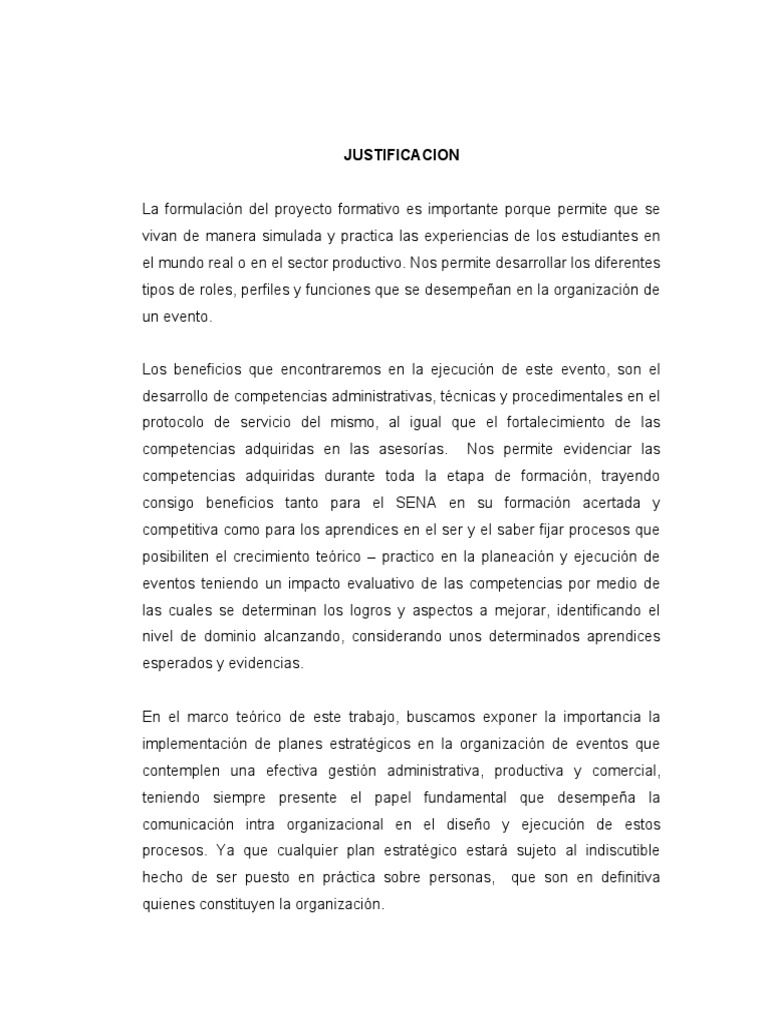 Justificacion Proyecto | PDF | Crecimiento personal y profesional ...