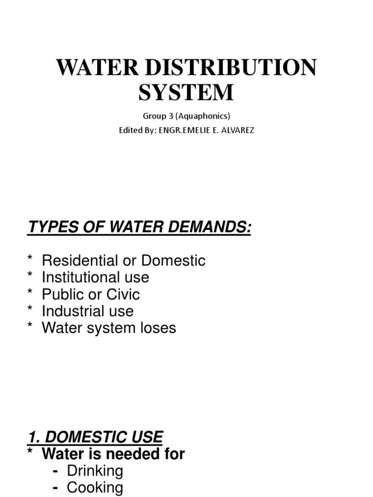 Water Distribution System | PDF | Pump | Valve