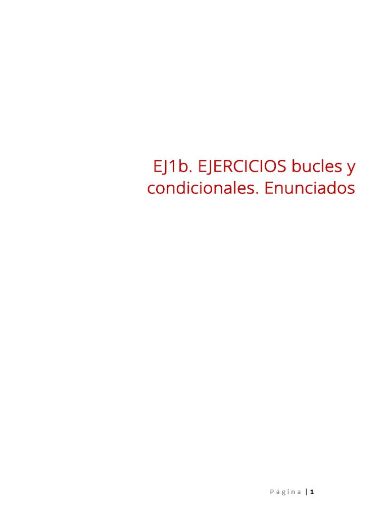 Ejercicios de Bucles y Condicionales | PDF