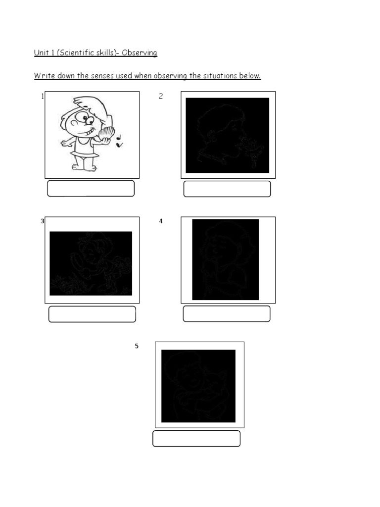 Unit 1 (Scientific Skills) - Observing Write Down The Senses Used When ...