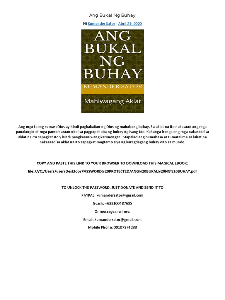 Ang Bukal NG Buhay | PDF