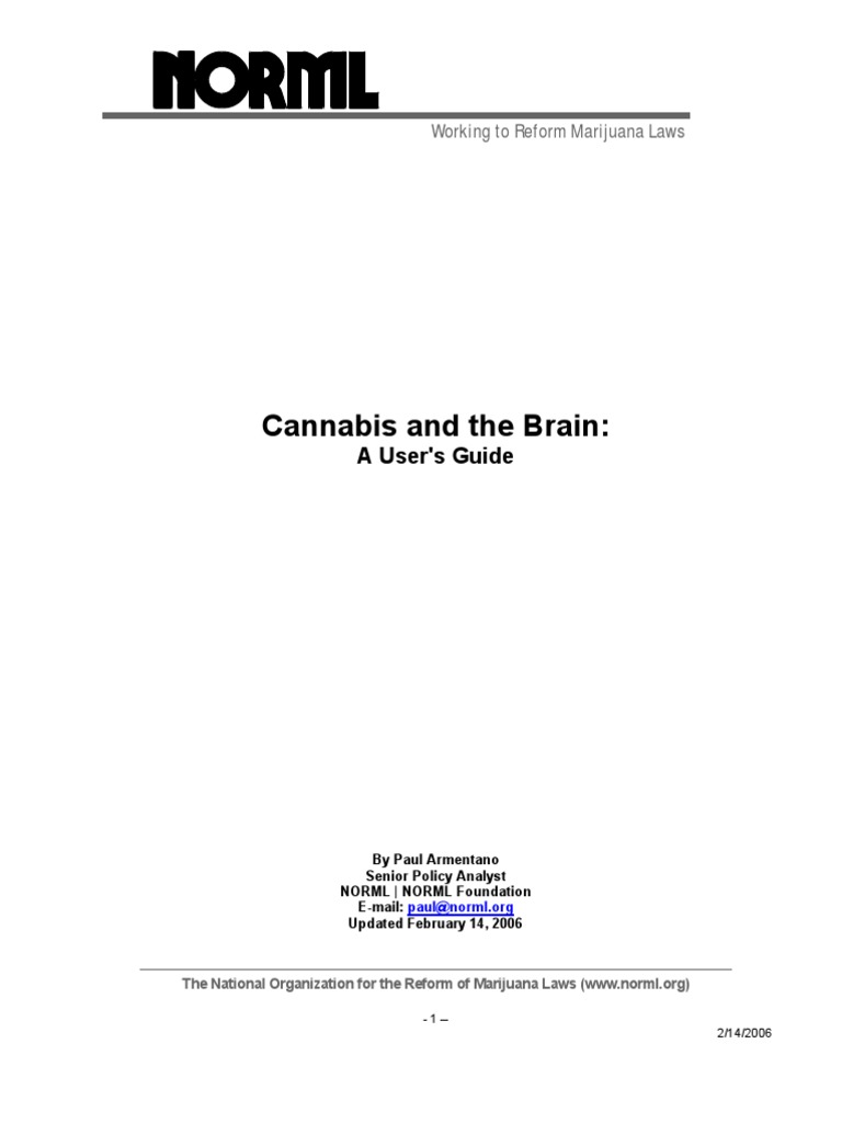 NORML Cannabis and The Brain | PDF | Cannabis (Drug) | Tetrahydrocannabinol