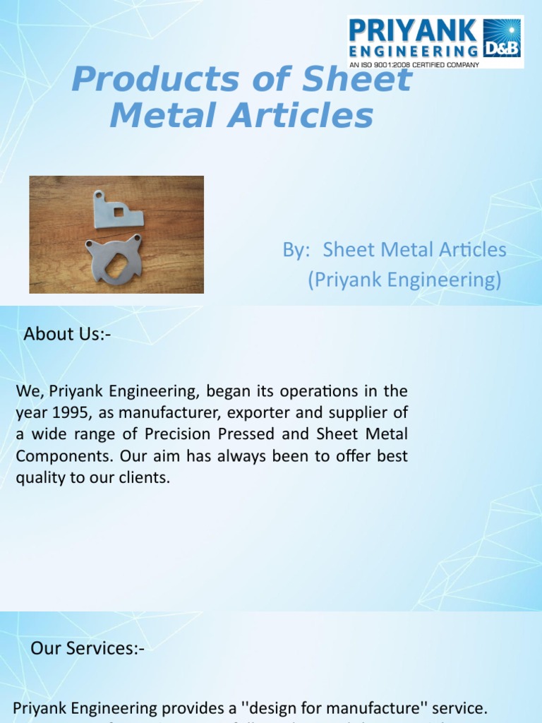 Products of Sheet Metal Articles | PDF