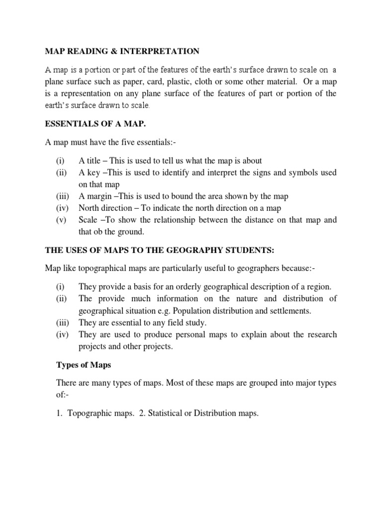 Map Reading & Interpretation | PDF | Map | Topography