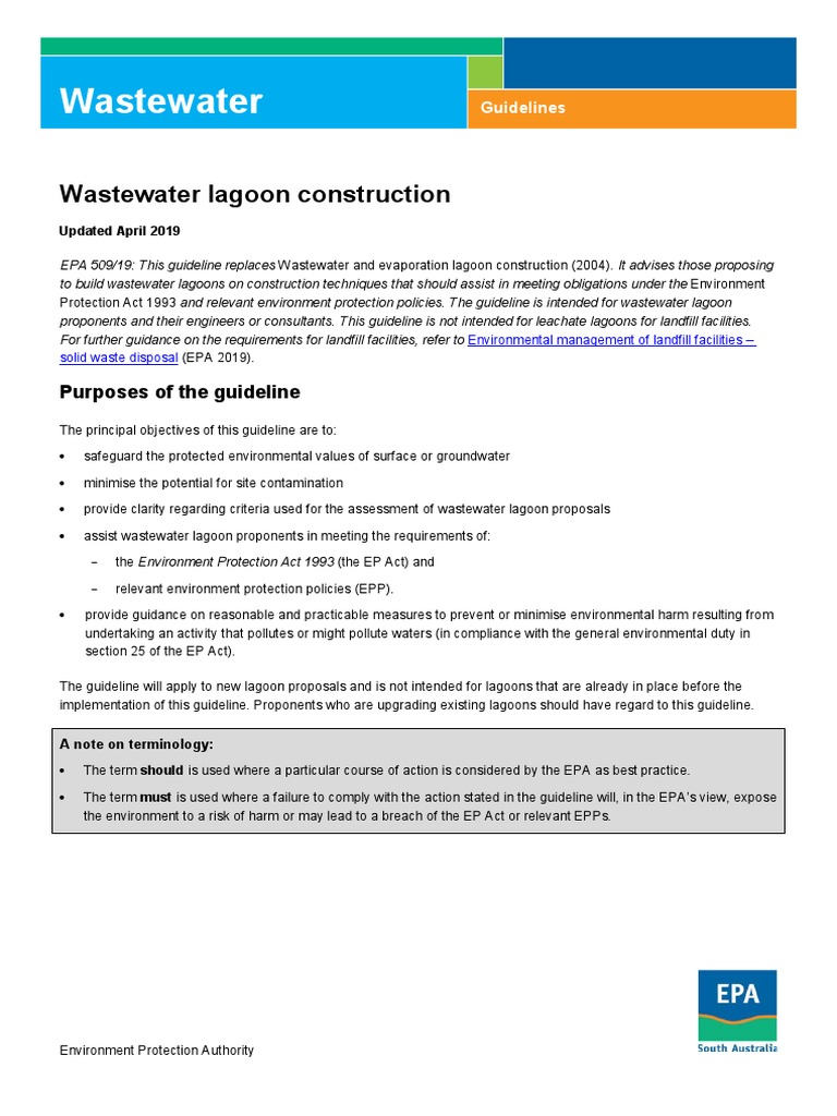 Wastewater Lagoon Construction | PDF | Sewage Treatment | Reclaimed Water