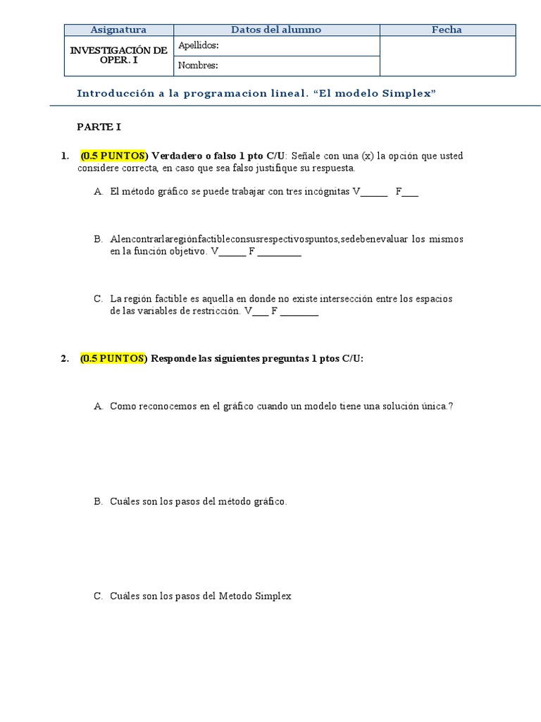 Examen Parcial Simplex en Linea | PDF | Programación lineal | Matemáticas Aplicadas