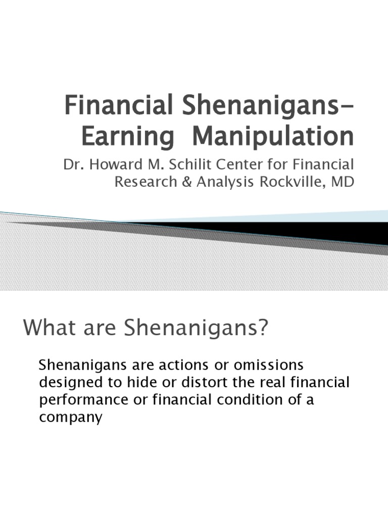 Financial Shenanigans-Earning Manipulation | PDF | Financial ...