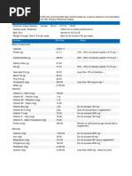 Nutritioncalc Plus Report | PDF | Dietary Fiber | Diet & Nutrition