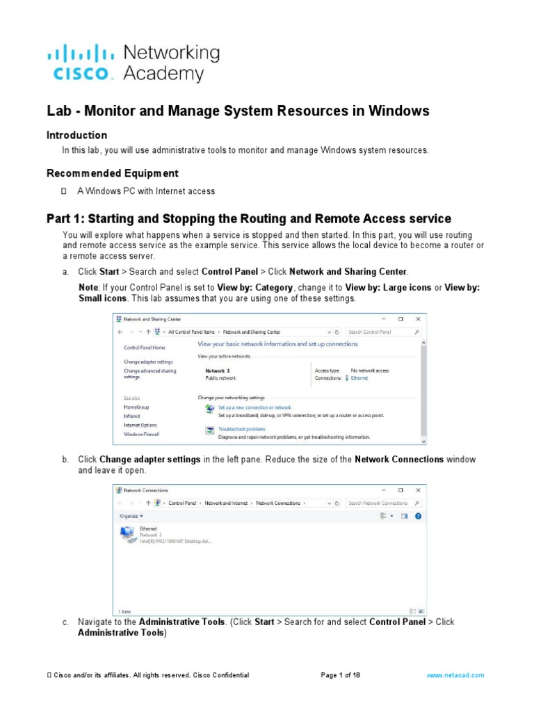 2.2.1.13 Lab - Monitor and Manage System Resources in Windows | PDF ...