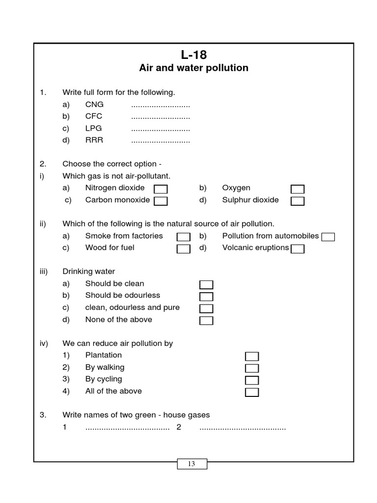 Water Pollution Worksheet The Environment Worksheets | K5 Learning
