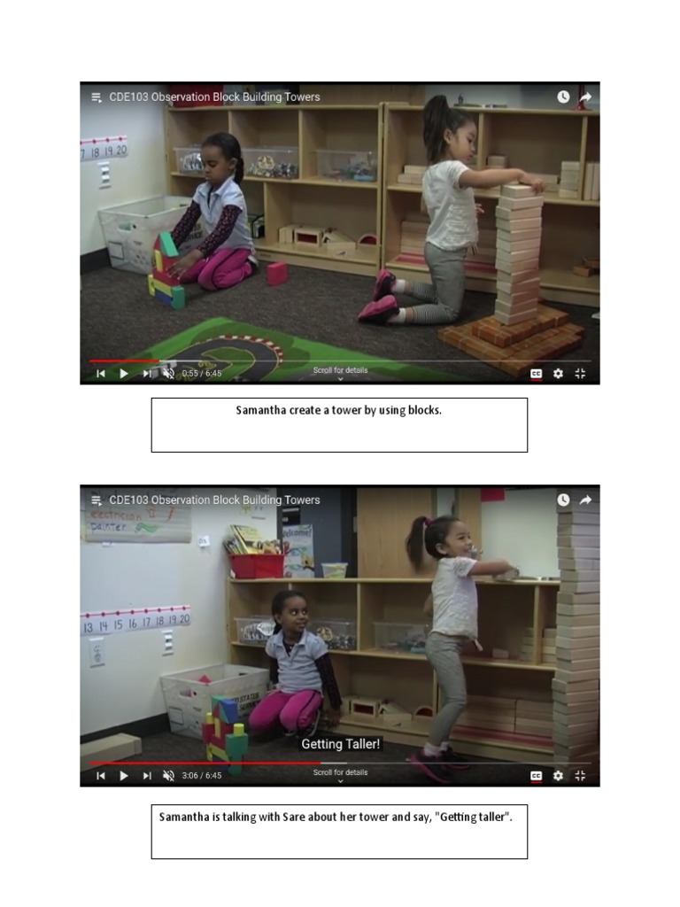 Samantha Create A Tower by Using Blocks | PDF