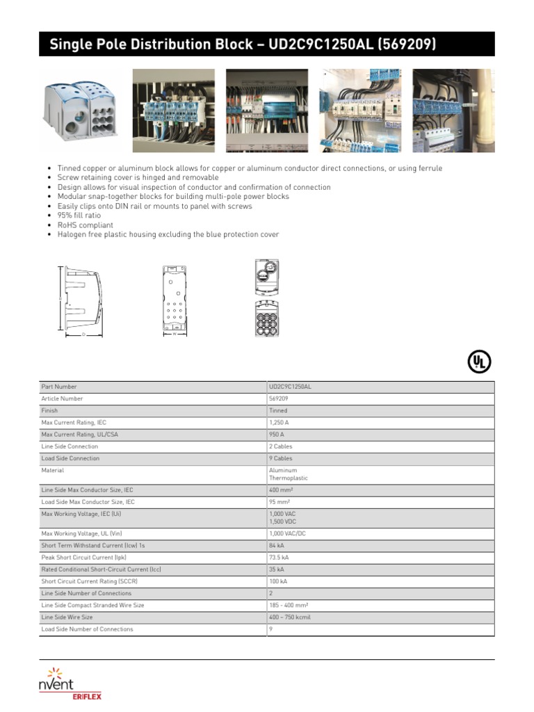 Erico Terminal Block UD2C9C1250AL | PDF | International ...