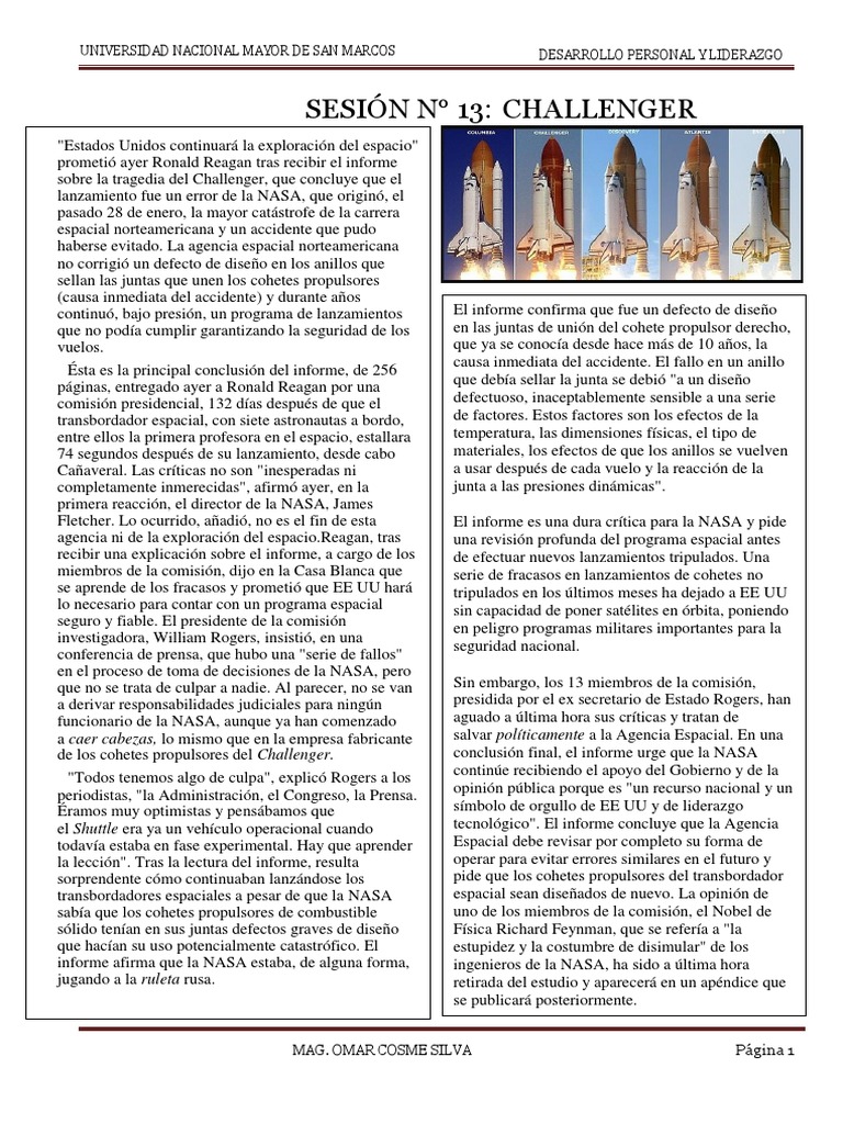 Omar Cosme - Desarrollo y Liderazgo 2019-I | PDF | Transbordador ...