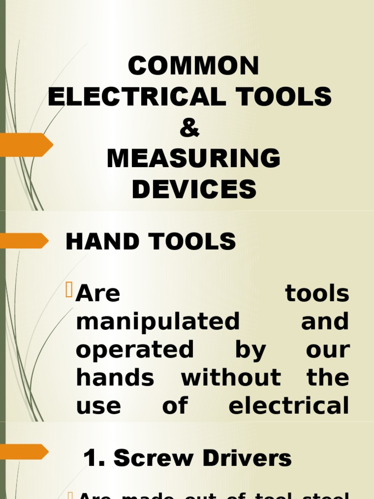 2 Common Electrical TOOLS | PDF | Nut (Hardware) | Screw