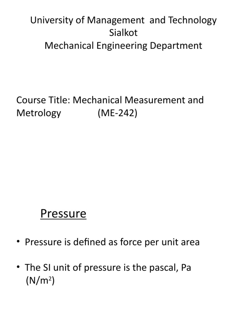 Pressure Measurement Instruments Overview | PDF | Pressure Measurement ...