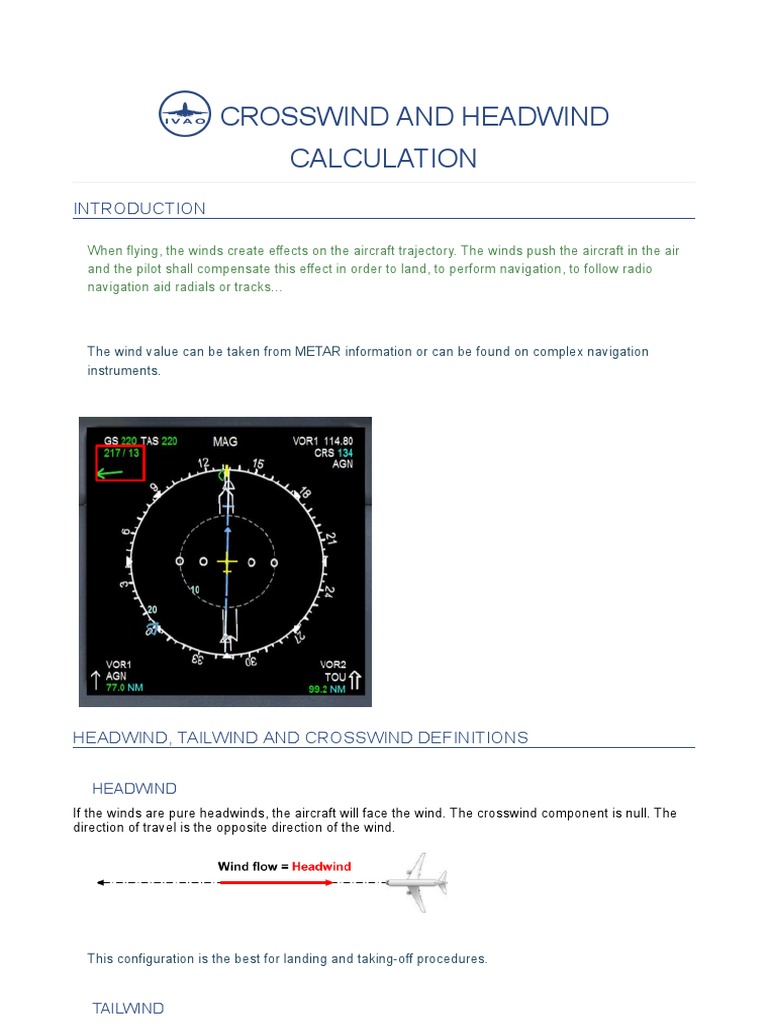 Crosswind and Headwind Calculation - IVAO - International Virtual ...