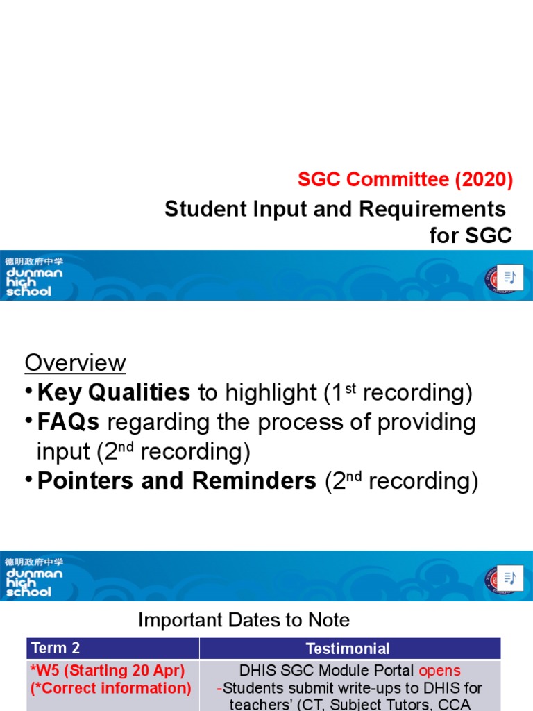 SGC Student Input Guidelines | PDF | Leadership | Cognition