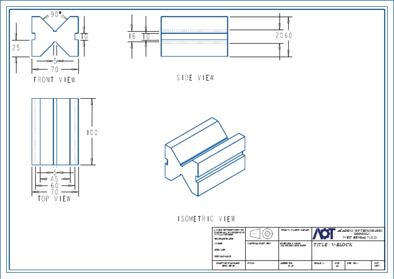 Engineering Drawing: V-Block | PDF