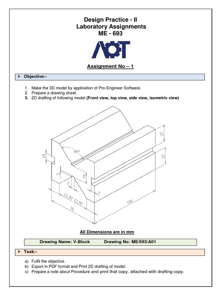 Design Practice - II Laboratory Assignments ME - 693: Assignment No - 1 | PDF | 3 D Computer ...