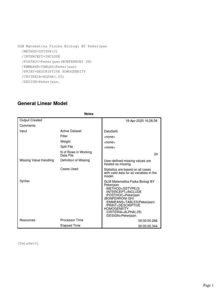 General Linear Model Notes PDF Errors And Residuals Statistical