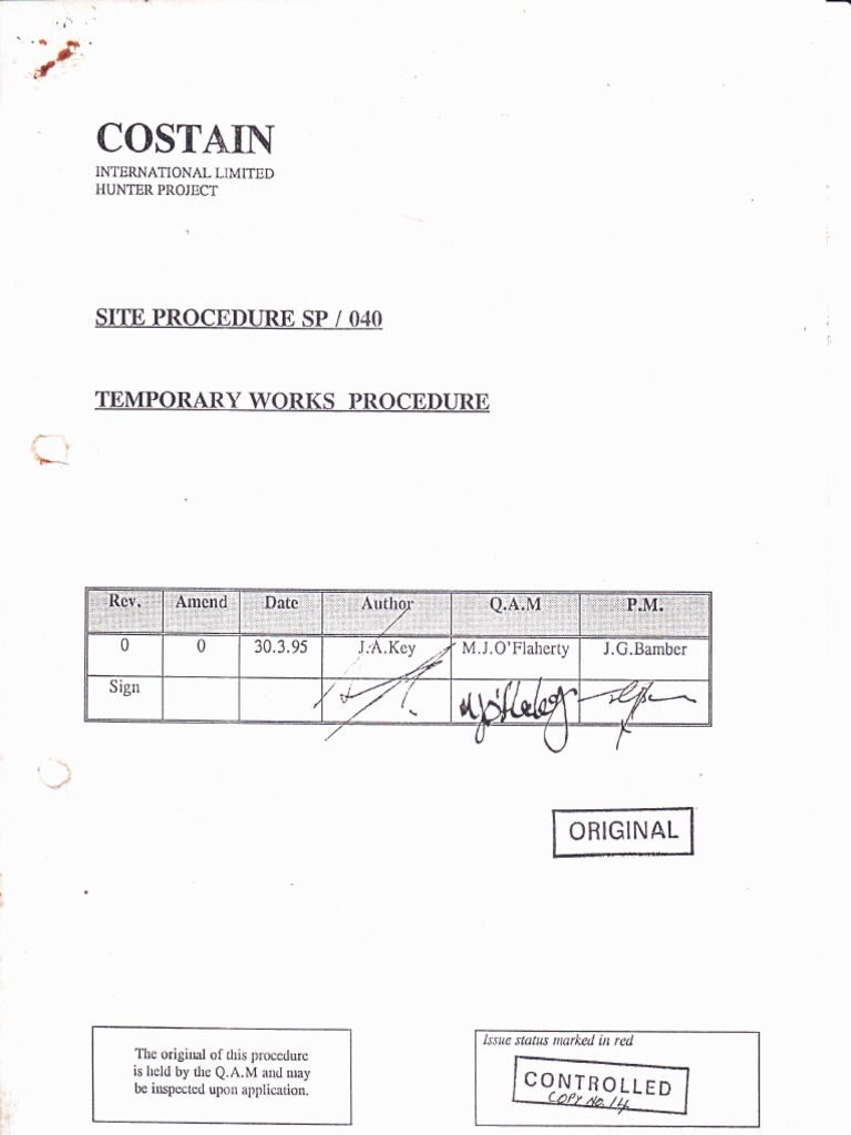Temporary Works Procedure Overview | PDF | Economic Sectors | Business
