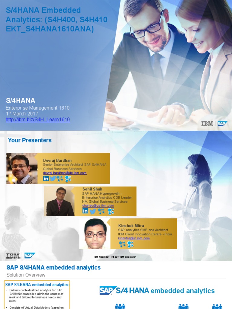 S4 HANA Embedded Analytics 1610 Innovations - V1.1 2 | PDF | Databases | Sap Se