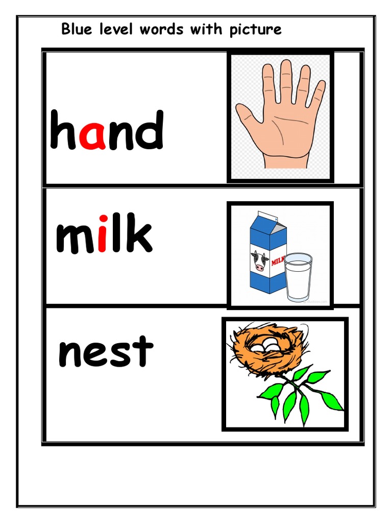 Blue Level Words With Picture | PDF