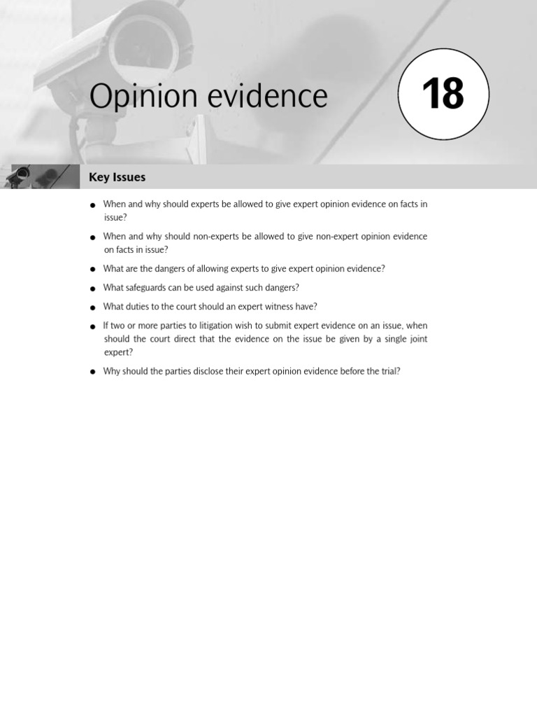 Expert Opinion Evidence: Evaluating the Admissibility and Impact of ...