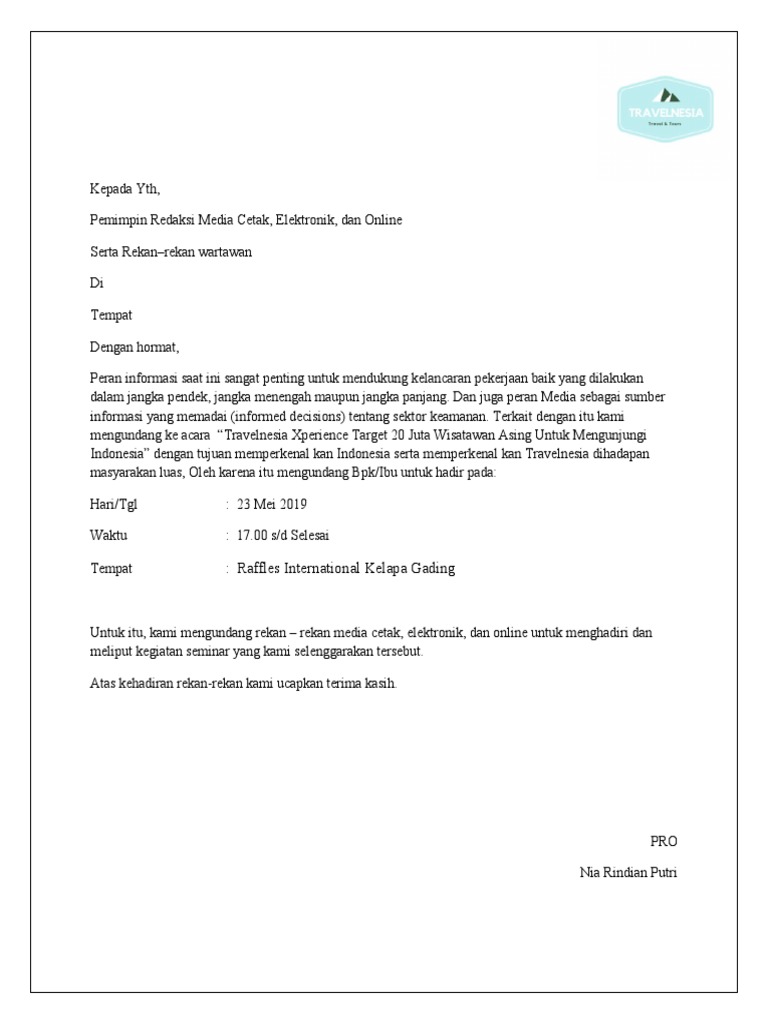 Surat Undangan Media | PDF