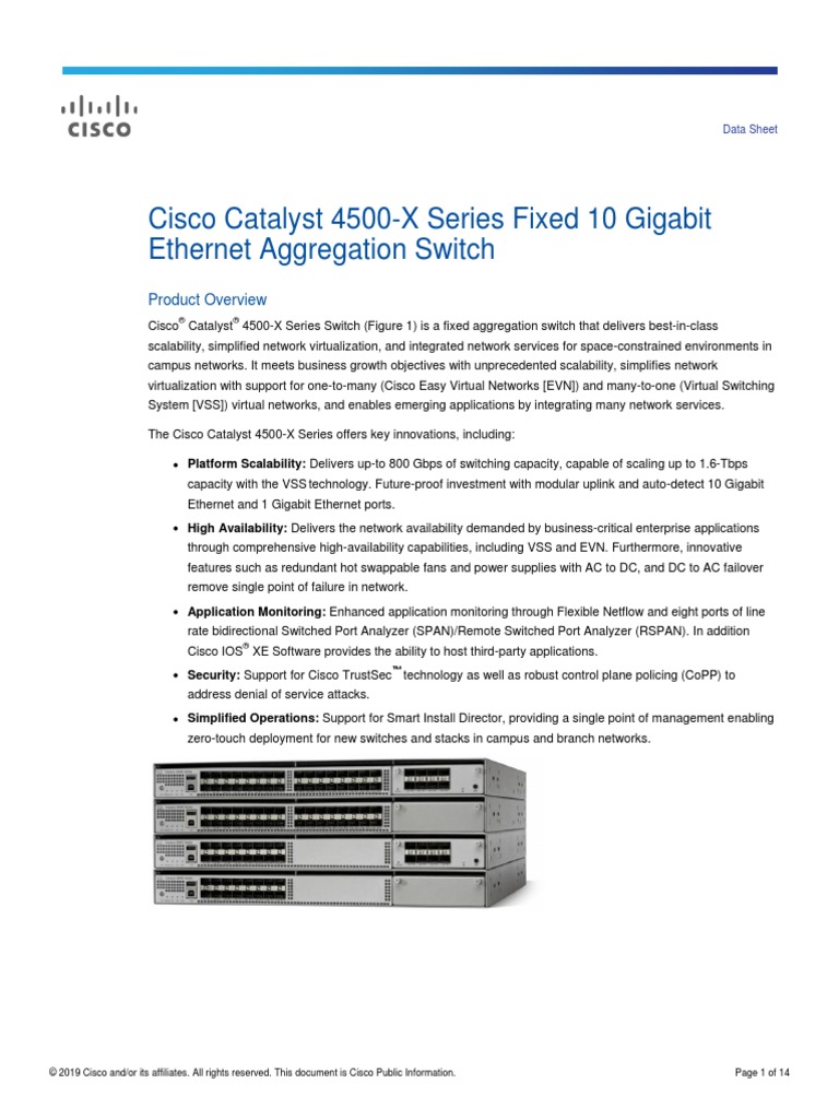 Cisco Catalyst 4500-X Series | PDF | Network Switch | Cisco Systems