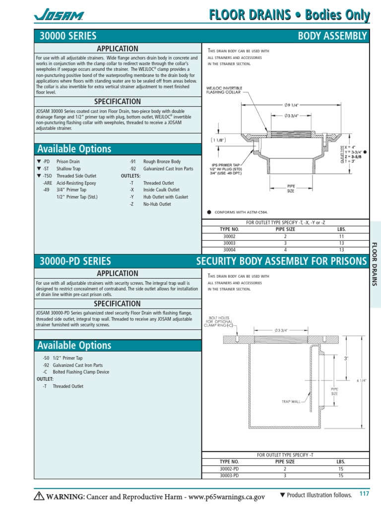 FLOOR DRAINS - Bodies Only | PDF | Pipe (Fluid Conveyance) | Galvanization