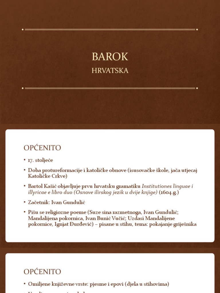 Barok U Hrvatskoj | PDF
