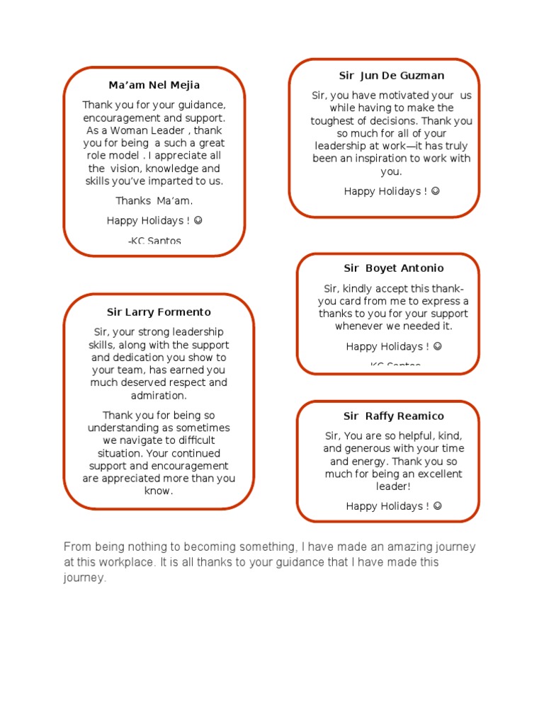 Appreciation and gratitude: A collection of thank you messages from ...